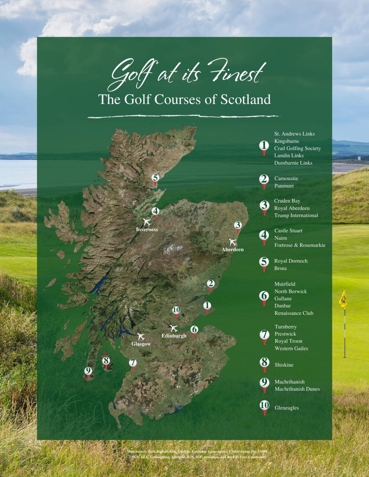 Scotland Golf Courses Map - Where the Best Courses are Located